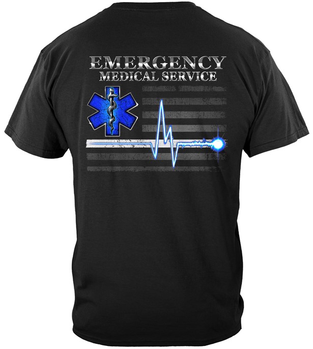 EMS First Responder Heart Pulse Ghost Flag